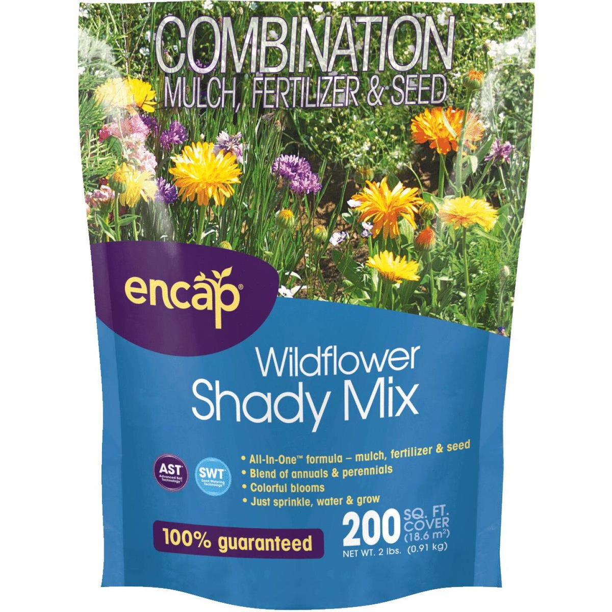 Encap All-In-One 2 Lb. 200 Sq. Ft. Coverage Shady Wildflower Seed Mix ...